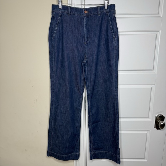 J. Crew | Pants & Jumpsuits | J Crew Factory Denim Wide Leg Trouser ...